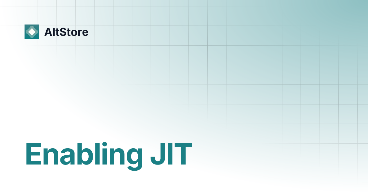 Enabling JIT | AltStore